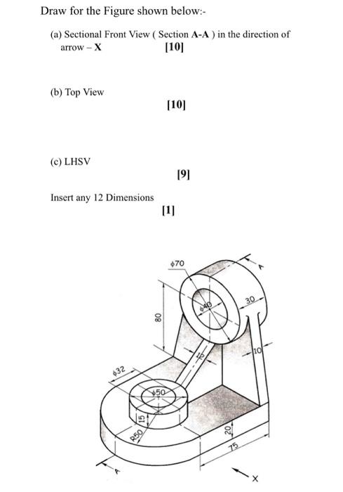 Solved Draw for the Figure shown below:- (a) Sectional Front | Chegg.com