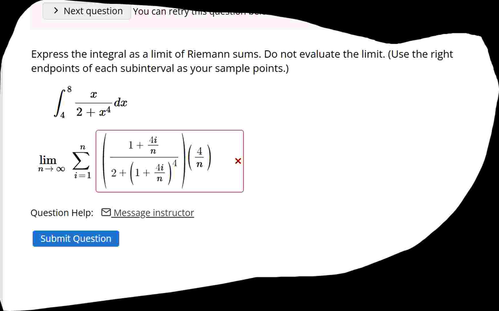 Solved Express the integral as ﻿a limit of ﻿Riemann sums. Do | Chegg.com