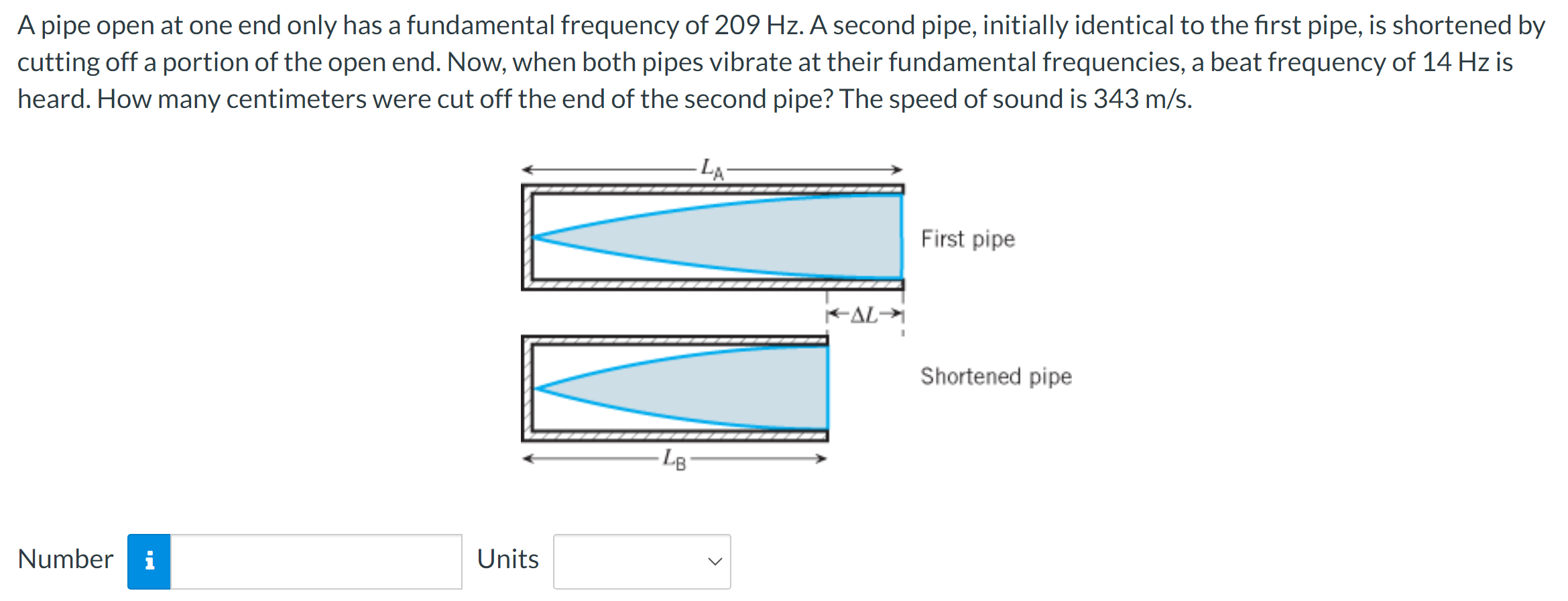 Solved A pipe open at one end only has a fundamental | Chegg.com