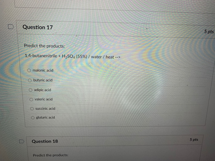 Solved Question 16 5 pts Predict the products: = 6 حل adipic | Chegg.com Solved Question 16 5 pts Predict the products: = 6 حل adipic | Chegg.com