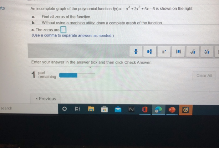 nts An incomplete graph of the polynomial function | Chegg.com