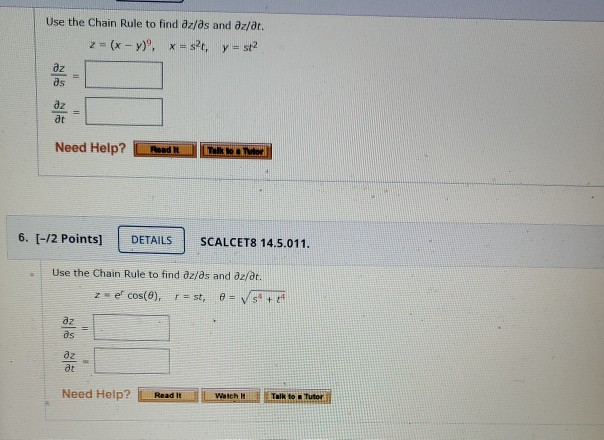 Solved 2. (-/1 Points] DETAILS SCALCET8 14.5.003. Use the | Chegg.com