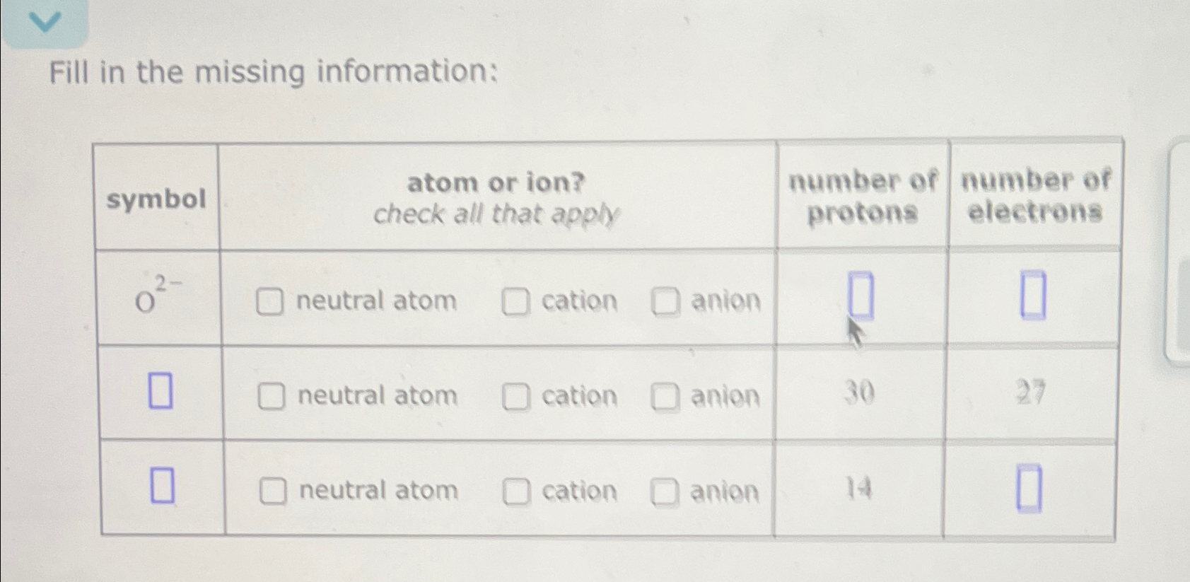 Solved Fill in the missing | Chegg.com