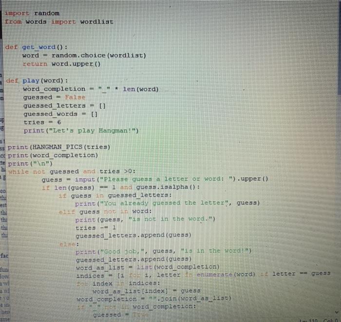 Solved Python. I keep getting this syntax error when I run | Chegg.com