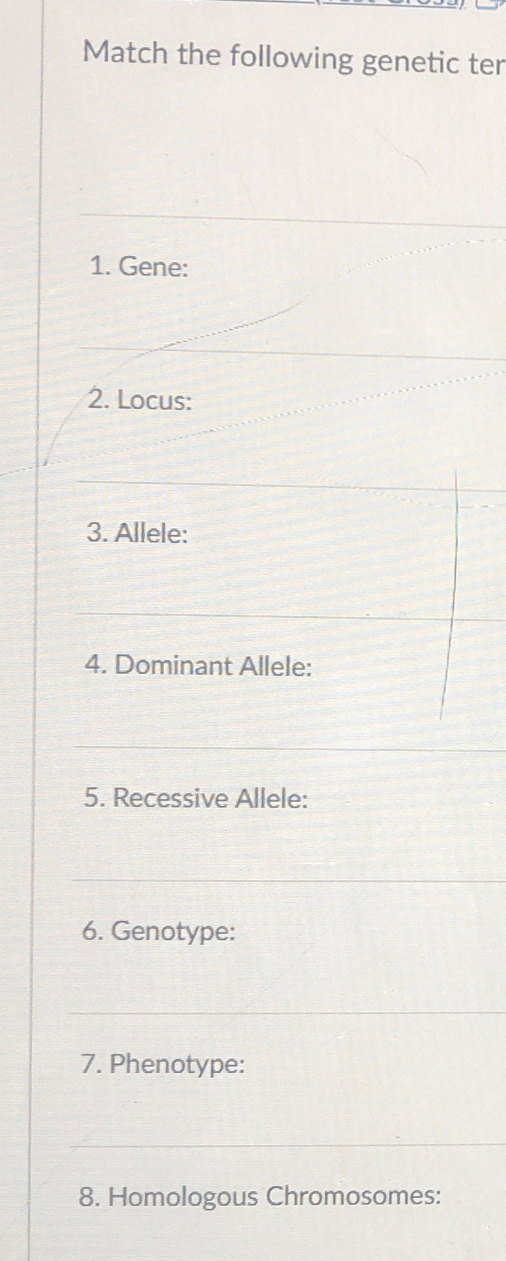 Solved Match the following genetic | Chegg.com