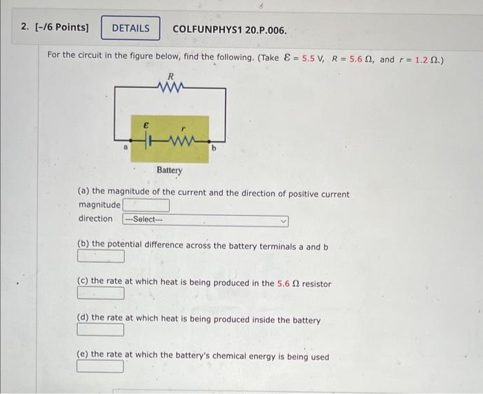 Solved For the circuit in the figure below, find the | Chegg.com