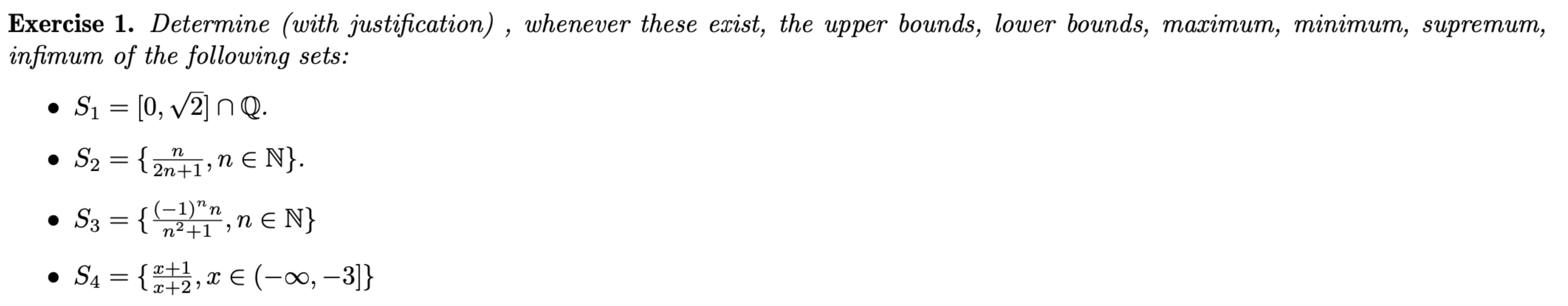 Solved Exercise 1. ﻿Determine (with justification), | Chegg.com