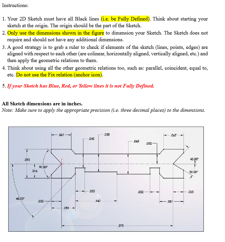 Solved Instructions:No black lines, no extra dimensions, and | Chegg.com