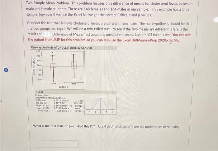 Solved Two Sample Mean Problem. This problem focuses on a | Chegg.com