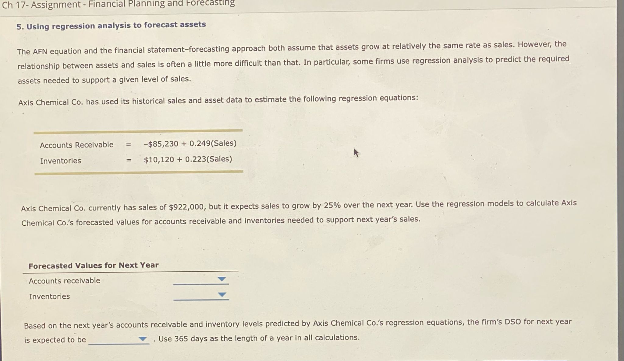 Solved The AFN equation and the financial | Chegg.com