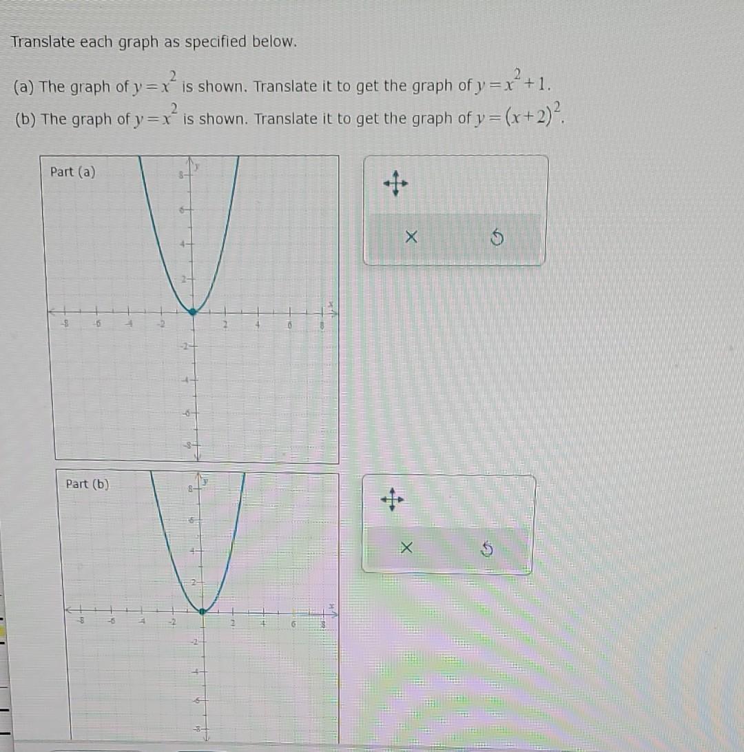 Solved Translate each graph as specified below. (a) The | Chegg.com