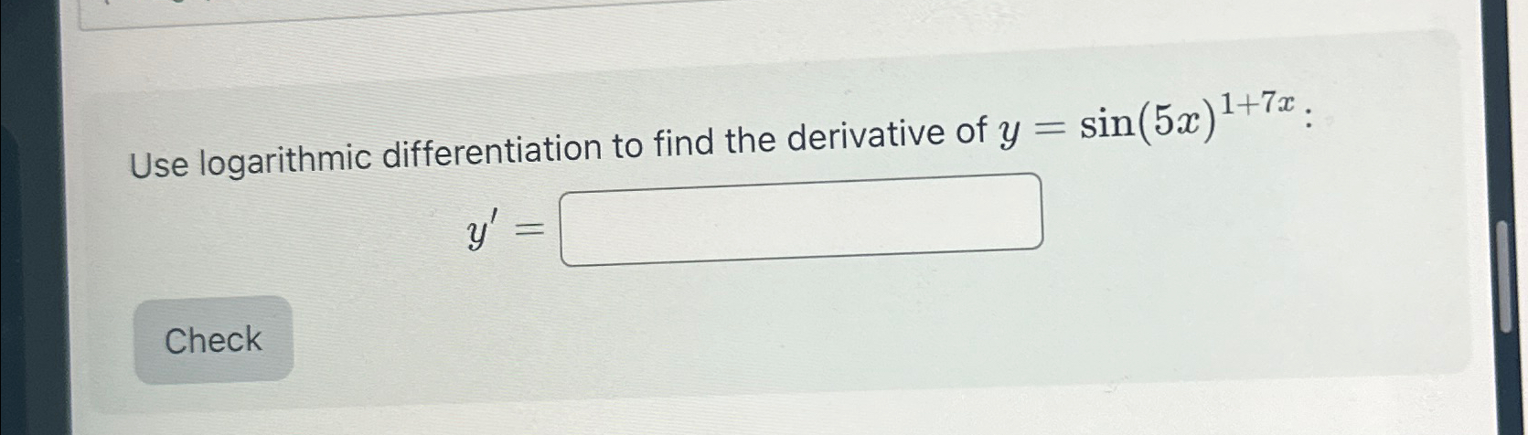 Solved Use logarithmic differentiation to find the | Chegg.com