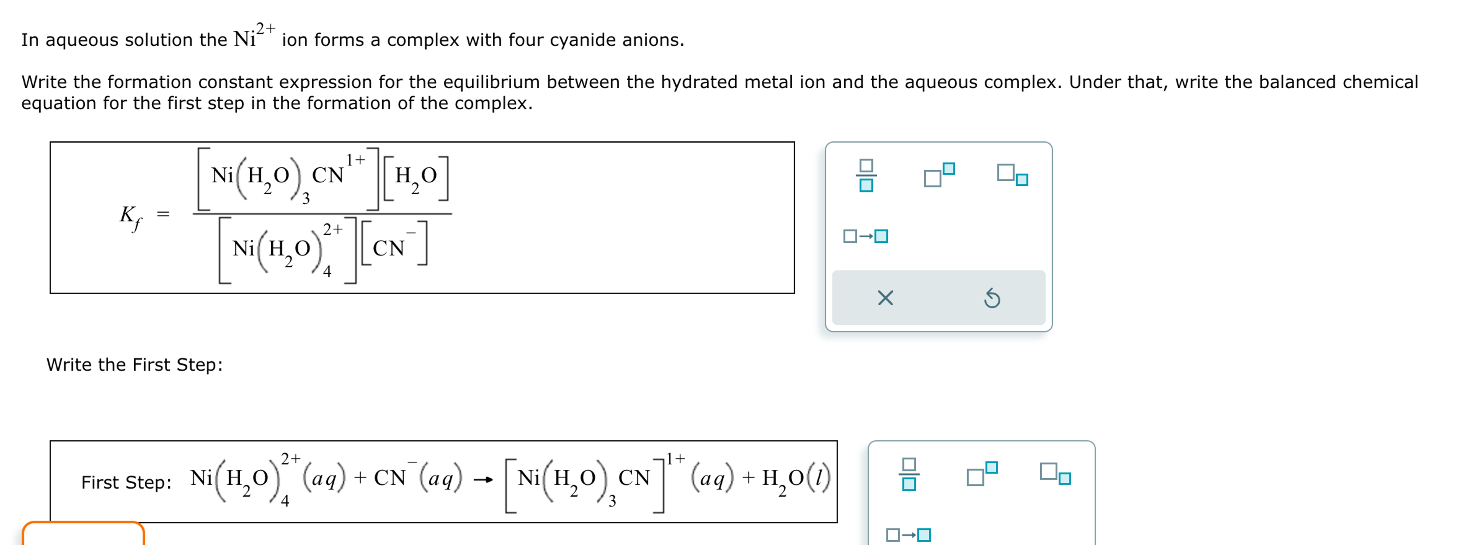 Solved In aqueous solution the Ni2+ ﻿ion forms a complex | Chegg.com