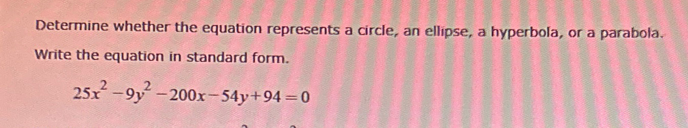 Solved Determine whether the equation represents a circle, | Chegg.com Solved Determine whether the equation represents a circle, | Chegg.com