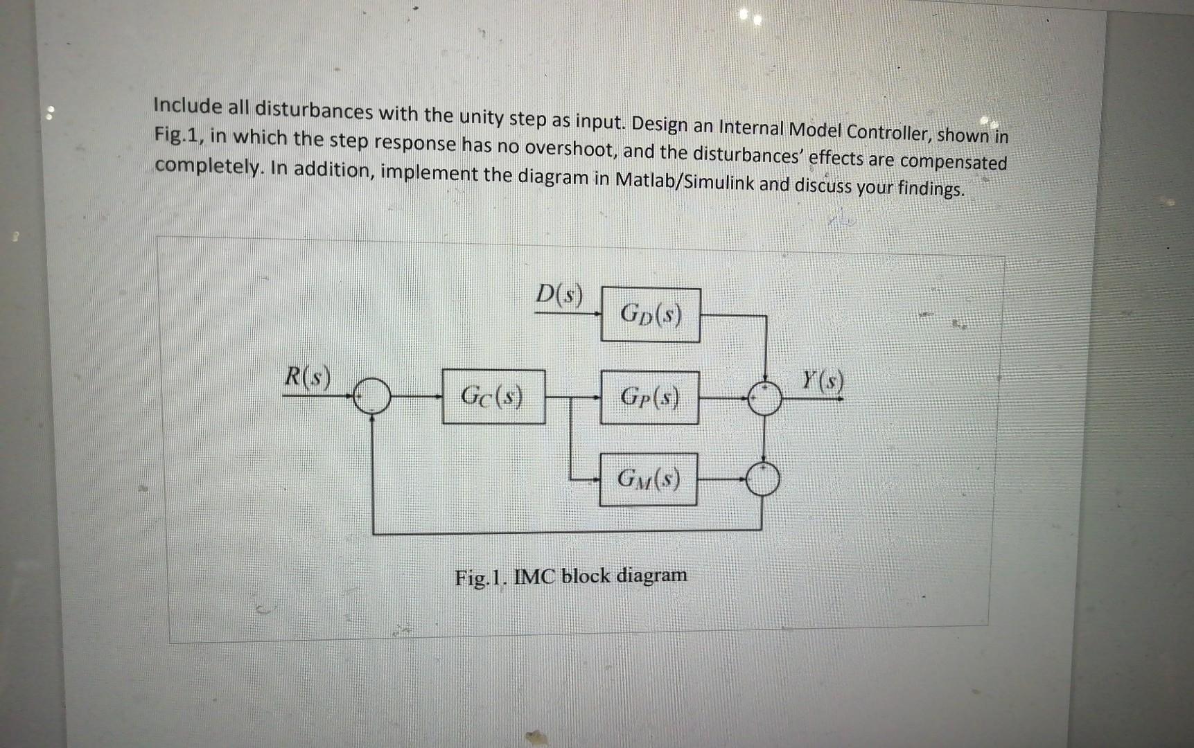 Solved Include all disturbances with the unity step as | Chegg.com