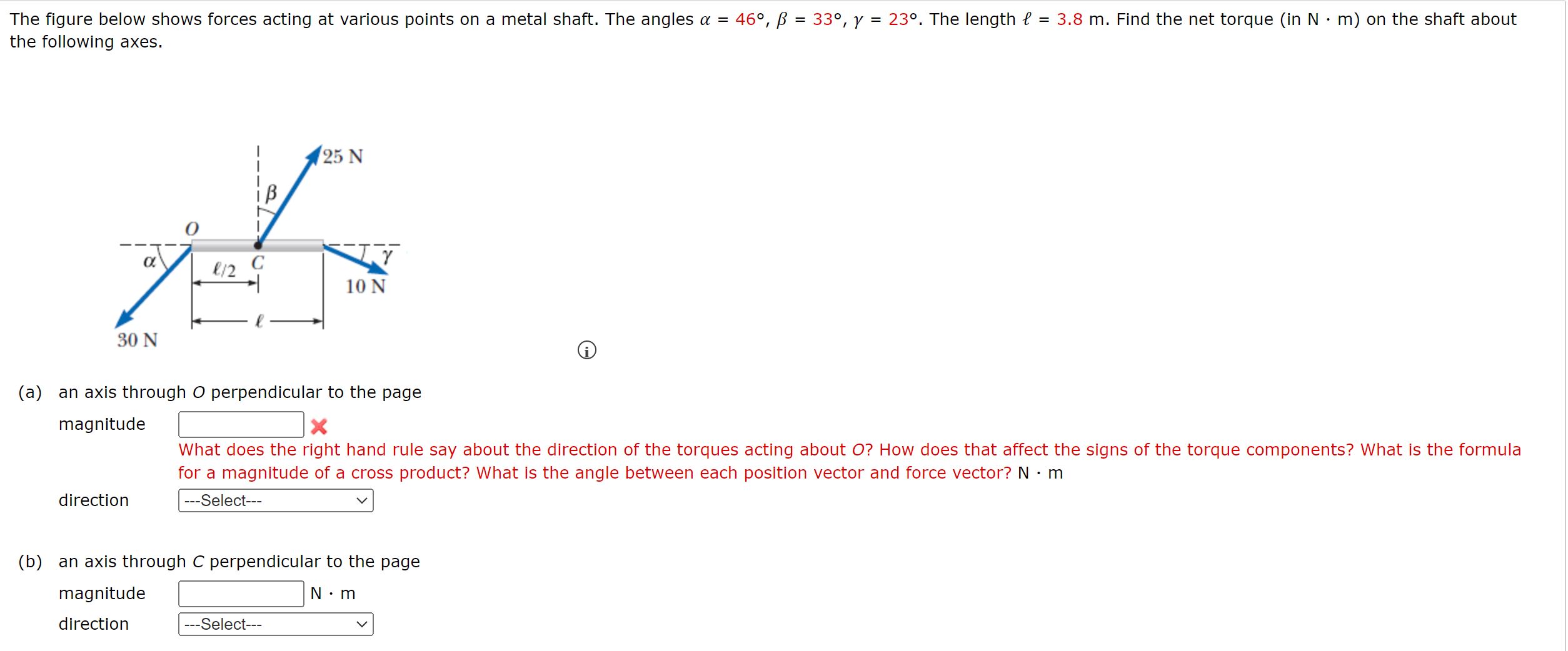 Solved The figure below shows forces acting at various | Chegg.com