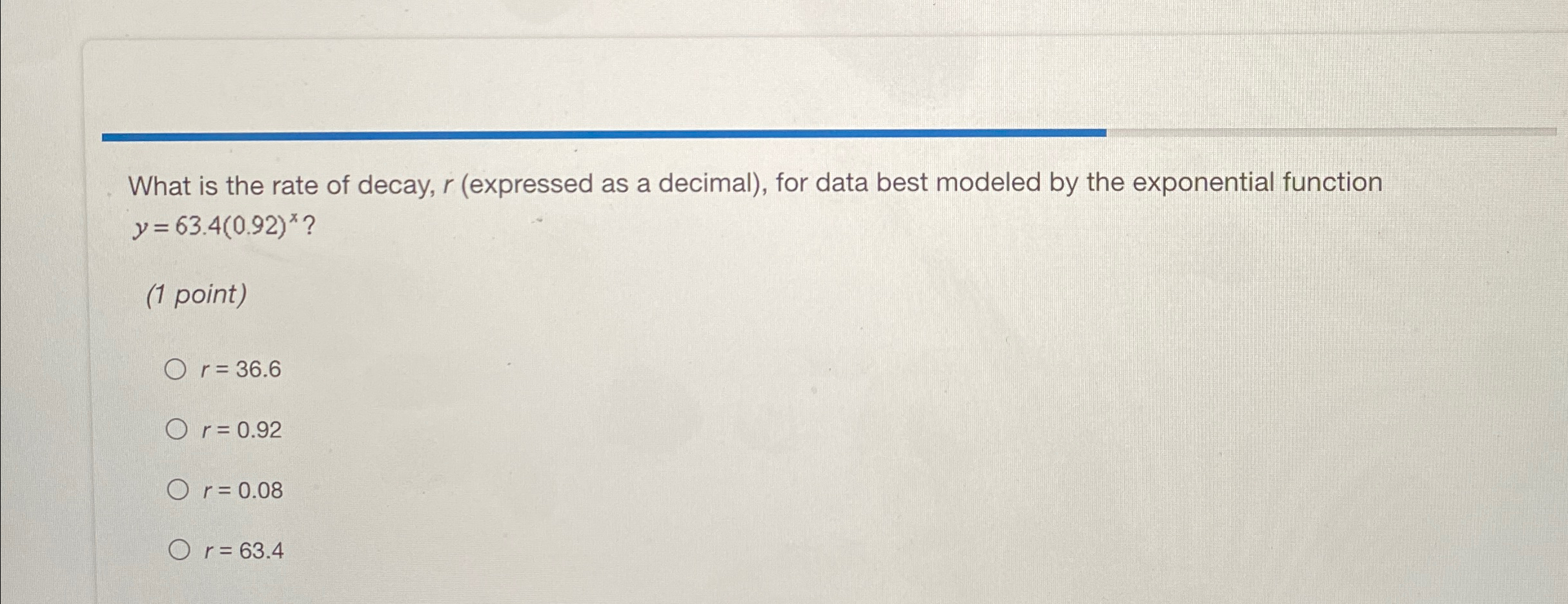 Solved What is the rate of decay, r (expressed as a | Chegg.com