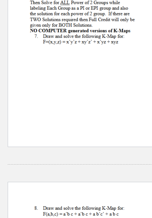 Solved Draw and solve the following K-Map | Chegg.com