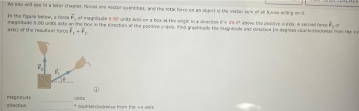 Solved As you will see in a later chapter, forces are vector | Chegg.com