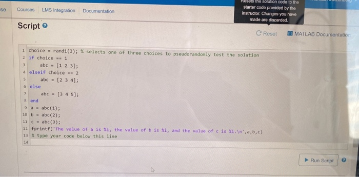 Solved --bV6 - 4ac 2a Some code has already been provided to | Chegg.com