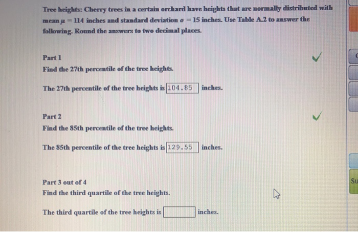 Solved Tree heights: Cherry trees in a certain orchard have | Chegg.com