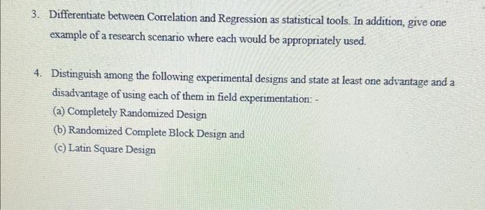 Solved 3. Differentiate between Correlation and Regression | Chegg.com