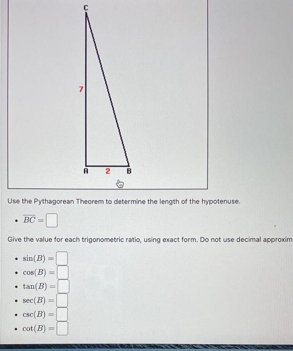 Solved Use the Pythagorean Theorem to determine the length | Chegg.com