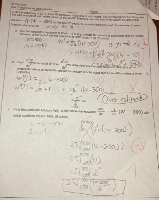 Solved Sear Ca 19 Calo Unit 5 Test: Insides and outsides | Chegg.com