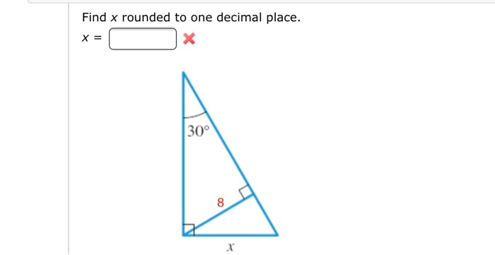 Solved Find x rounded to one decimal place. X = | Chegg.com