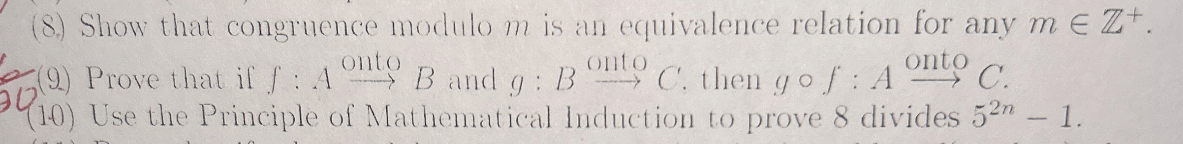 Solved (8.) ﻿Show that congruence modulo m ﻿is an | Chegg.com