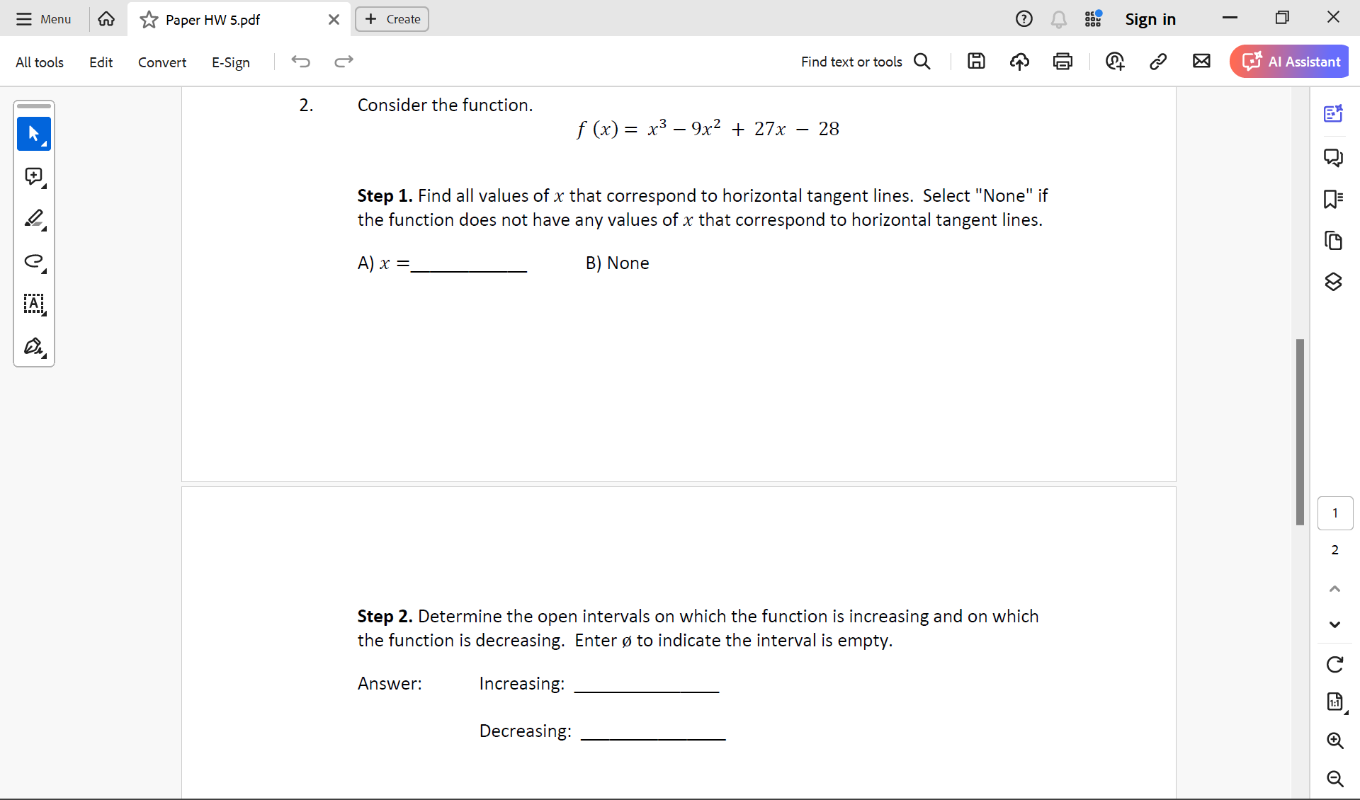 Solved Its a show your work question but im having trouble. | Chegg.com