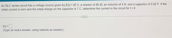 Solved An RLC series circuit has a voltage source given by | Chegg.com