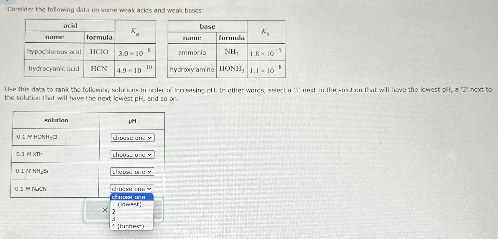 Solved Consider the following data on some weak acids and | Chegg.com