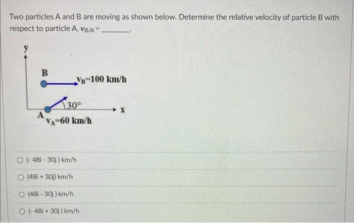 Solved Two particles A and B are moving as shown below. | Chegg.com