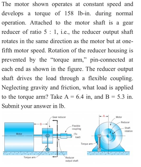 Solved The motor shown operates at constant speed and | Chegg.com