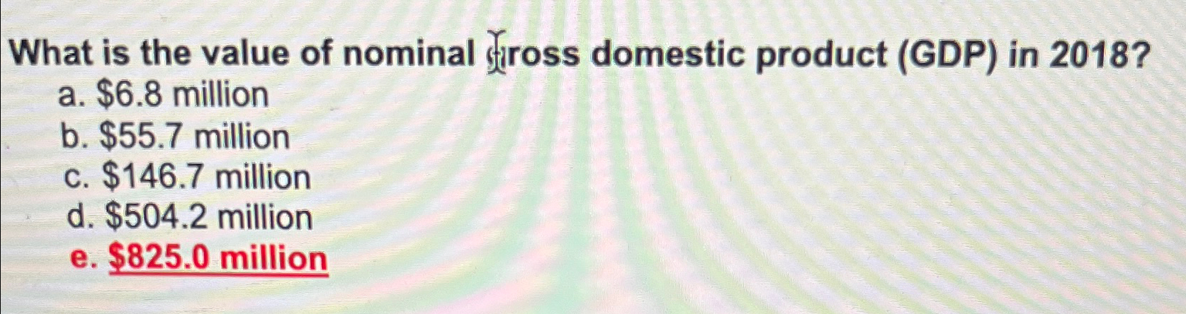 Solved What is the value of nominal stross domestic product | Chegg.com
