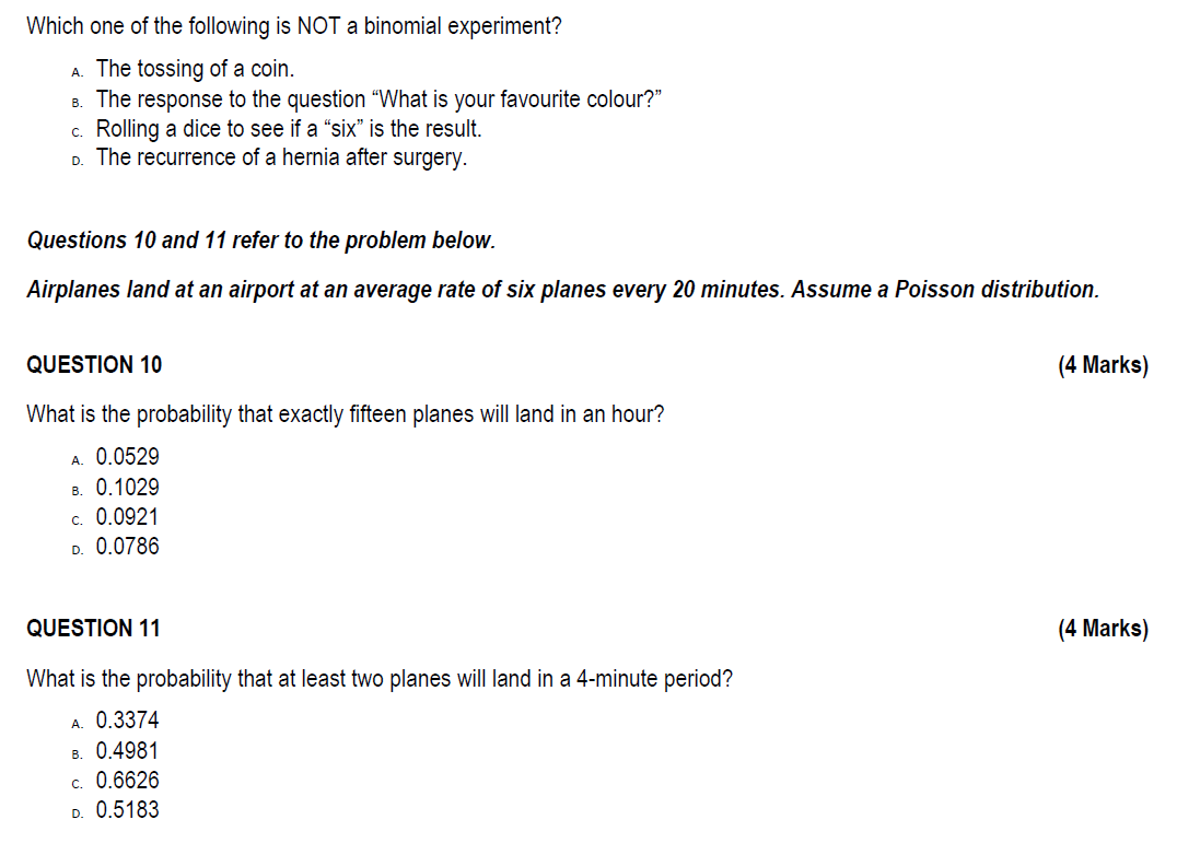 Solved Questions 10 ﻿and 11 ﻿refer to the problem | Chegg.com