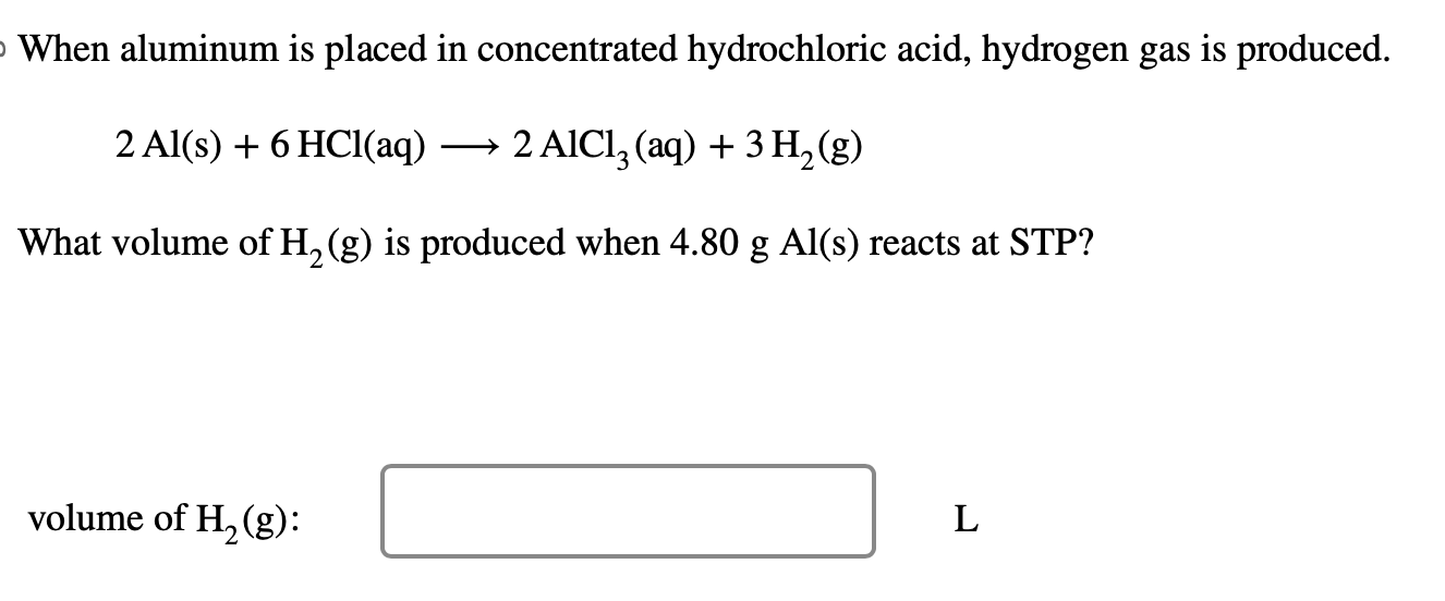 Solved When aluminum is ﻿placed in ﻿concentrated | Chegg.com
