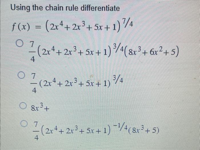 Solved Using the chain rule differentiate | Chegg.com