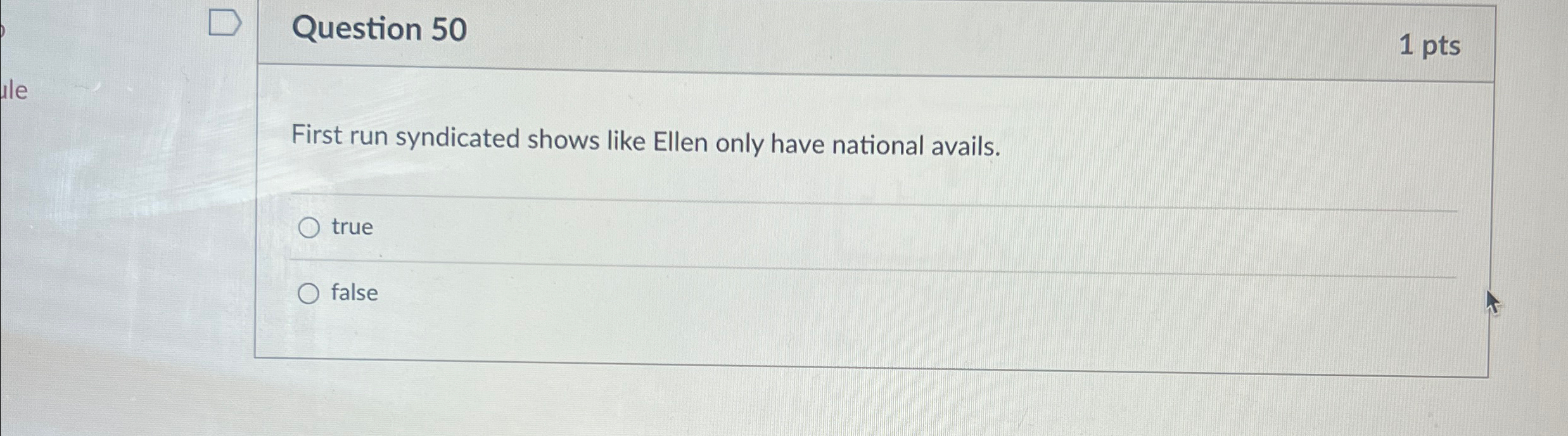 Solved Question 501ptsFirst run syndicated shows like Ellen | Chegg.com