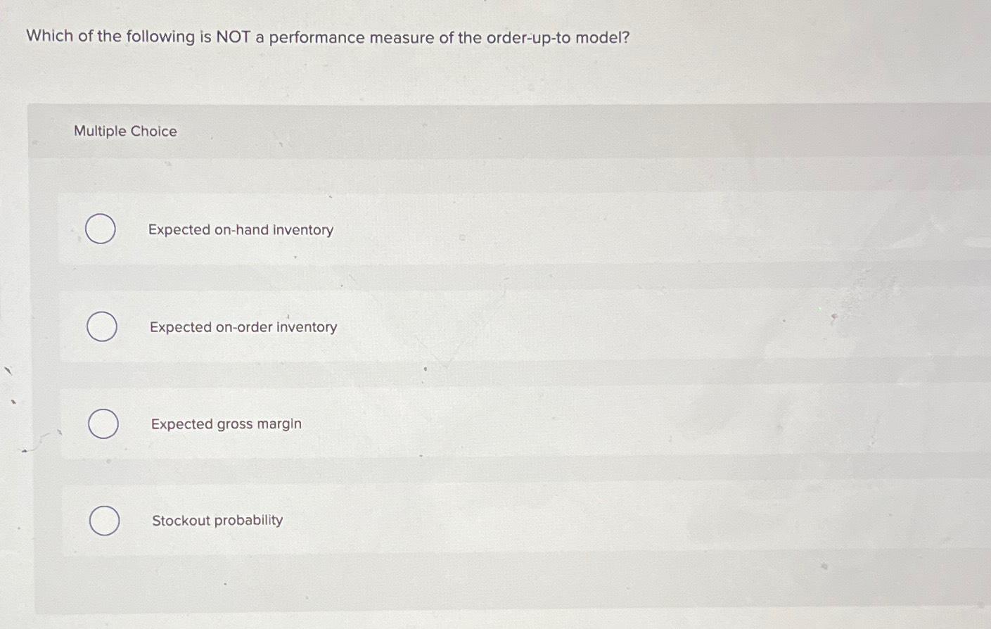 Solved Which of the following is NOT a performance measure | Chegg.com