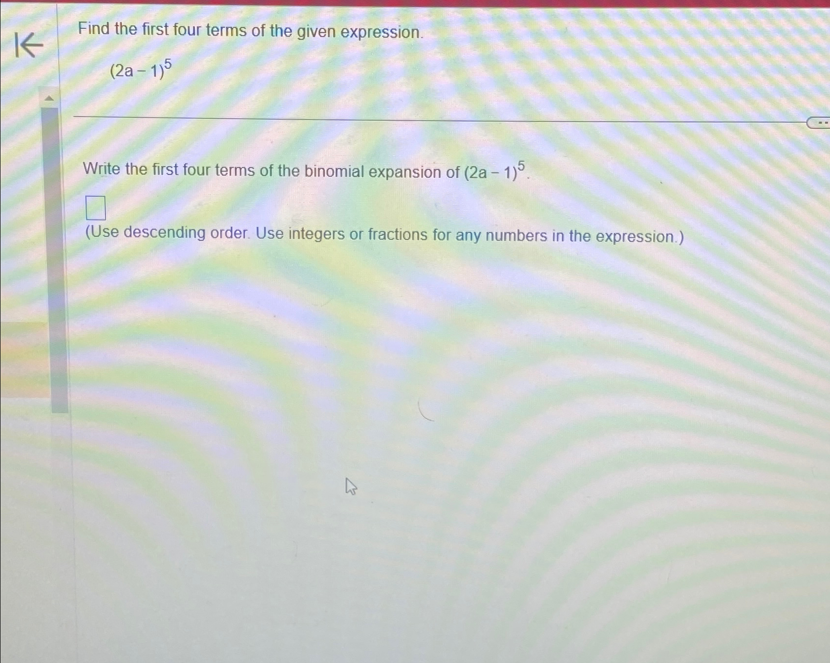 Solved Find the first four terms of the given | Chegg.com