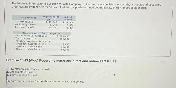 Solved The following information is available for ADT | Chegg.com Solved The following information is available for ADT | Chegg.com