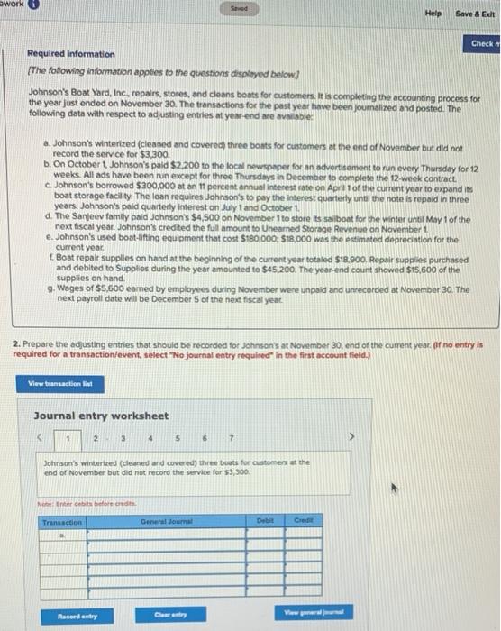 Solved ework Sed Help Save & Exit Check Required information | Chegg.com