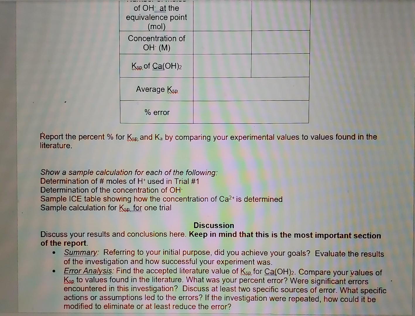 Solved Purpose What is the purpose of this experiment, why | Chegg.com