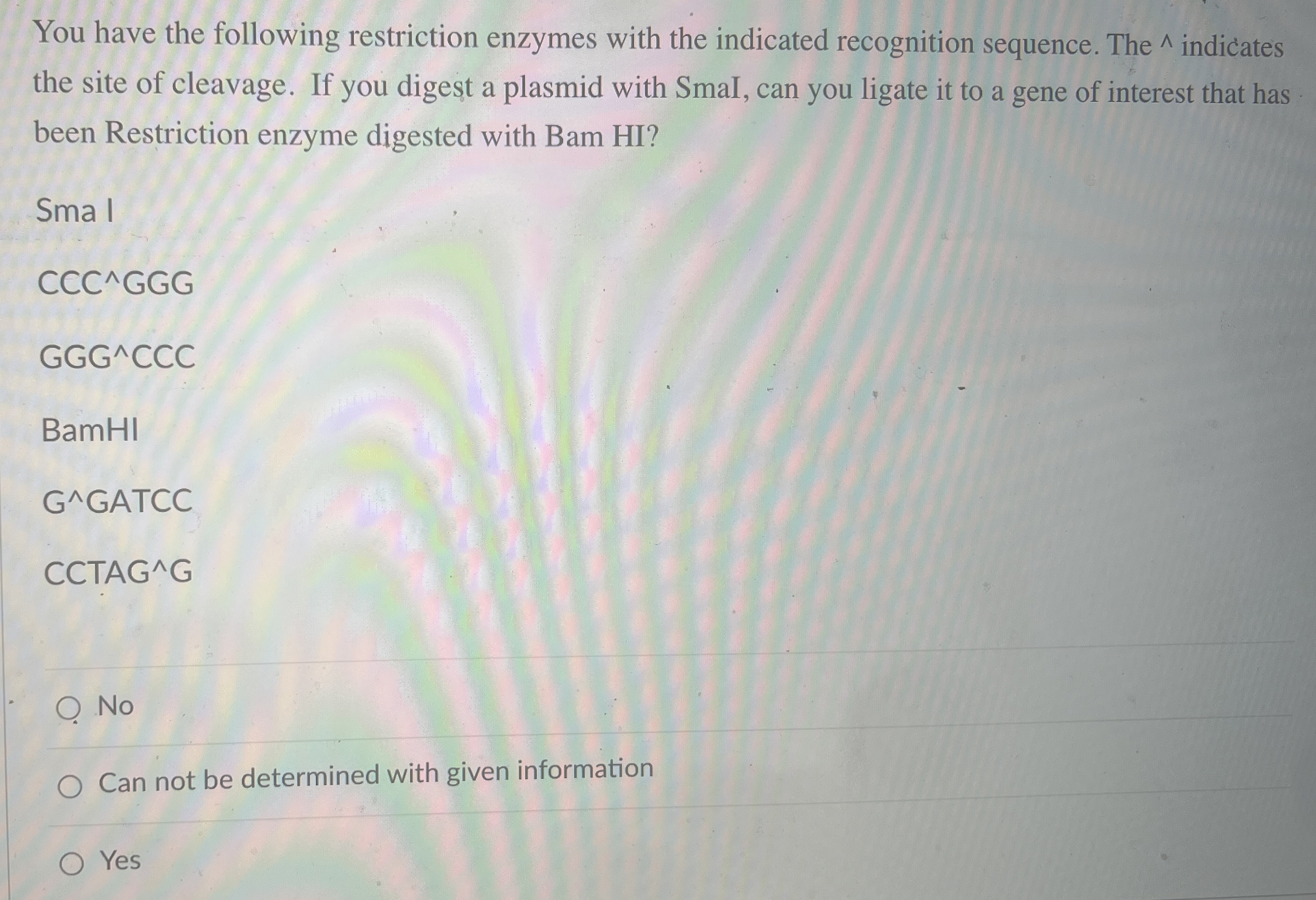 Solved You have the following restriction enzymes with the | Chegg.com