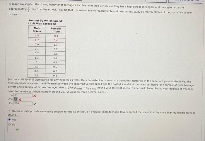 Solved A paper investigated the driving behavior of | Chegg.com