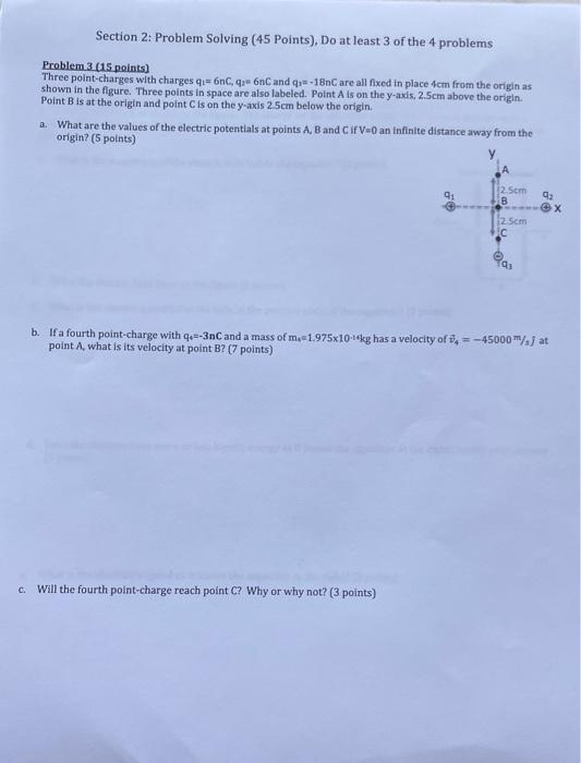 Solved Section 2: Problem Solving (45 Points), Do at least 3 | Chegg.com