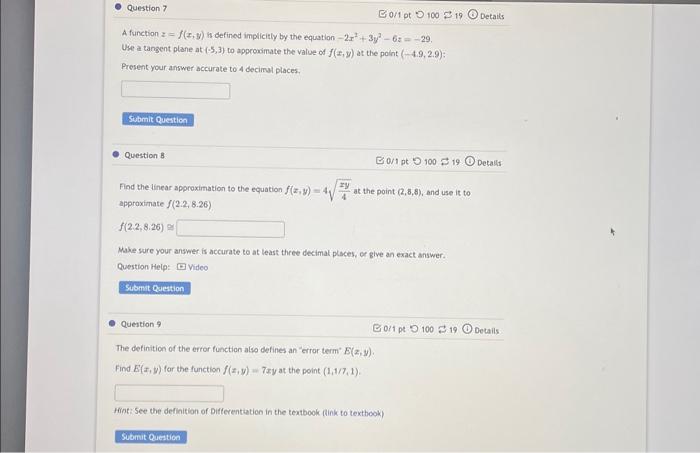 Solved A function z=f(z,y) is defined implicitly by the | Chegg.com