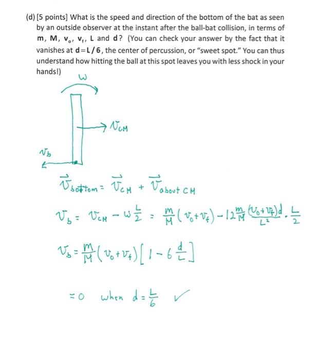 Solved Problem 7) Baseball Bat ( 20 Points) A small ball of | Chegg.com